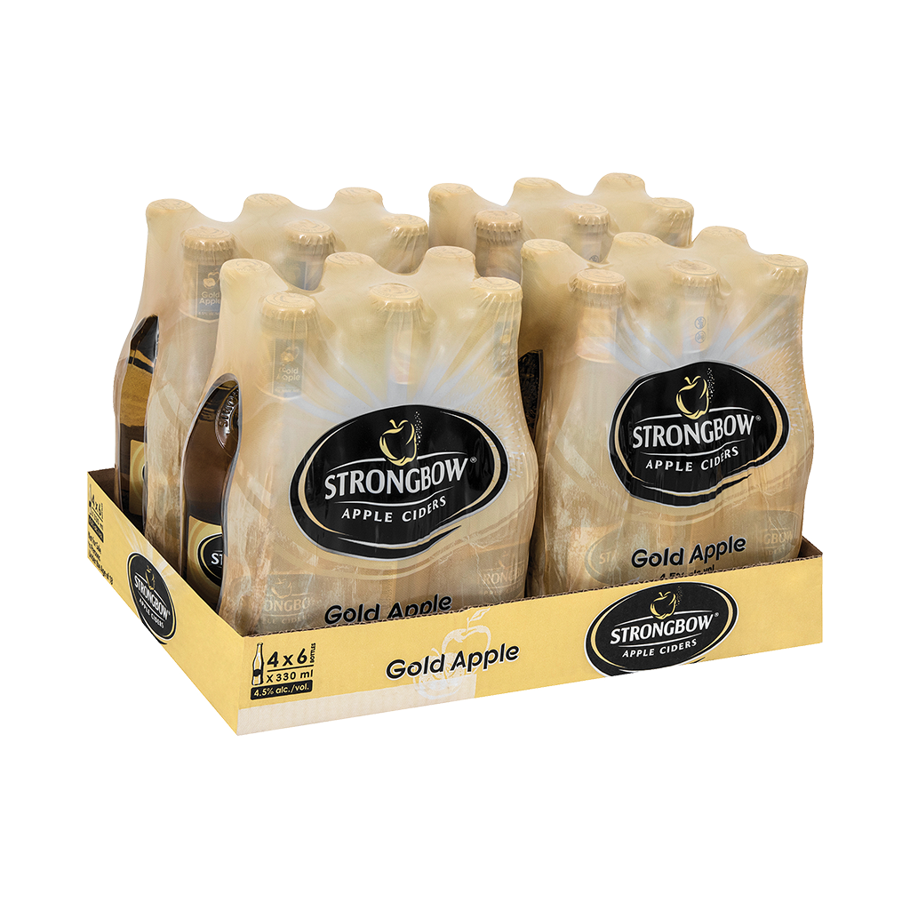 Strongbow Gold Apple Cider | 24 x 330ml NRBs | 4.5% ALC/VOL – Devil's ...