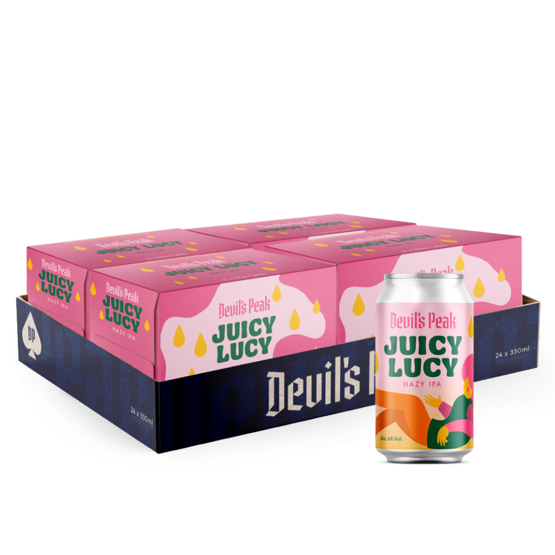 Devil's Peak Juicy Lucy Hazy IPA | 24 x 330ml Cans | 6% ALC/VOL – Devil ...